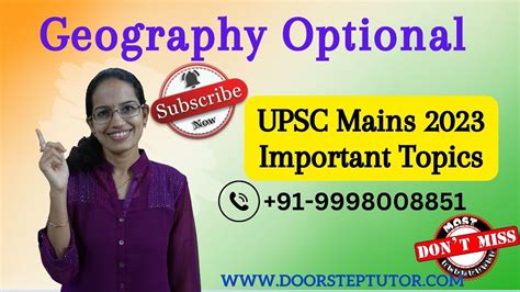 UPSC Mains Geography Optional 2023 Expected Topics Questions