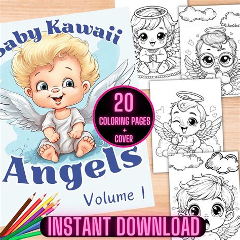 Baby Kawaii Angel Coloring Book Cute Baby Angel Coloring Pages Kawaii