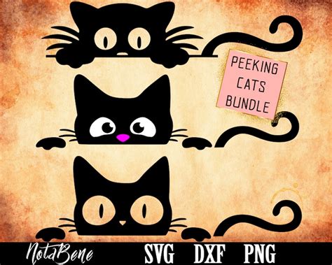 Peeking Black Cat Svg Clipart Peek A Boo Cats Svg Peekaboo Etsy