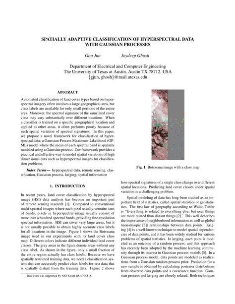 pdf spatially adaptive classification of hyperspectral data with gaussian processes