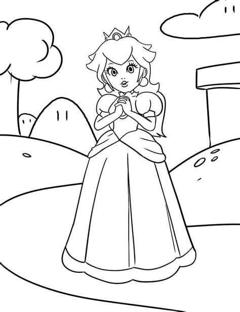 Dibujos De Adorable Princesa Peach Para Colorear Para Colorear Pintar