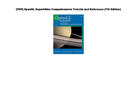 [pdf] opengl superbible comprehensive tutorial and reference 7th edition