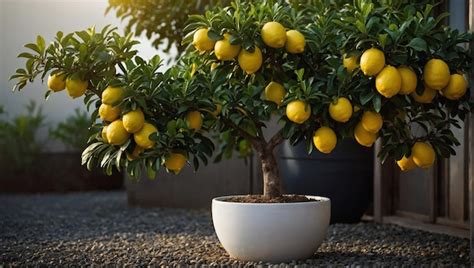 Sc Ne En Plein Air D Un Citronnier Somptueux Avec Des Citrons Matures