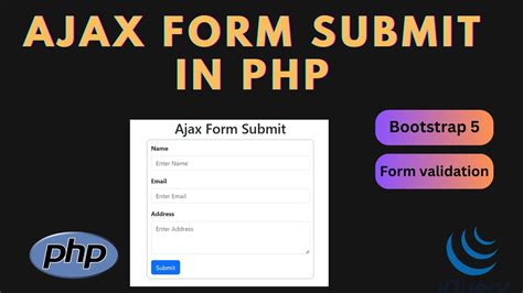 submit form using ajax in php without page refresh form validation bootstrap 5 mysql youtube