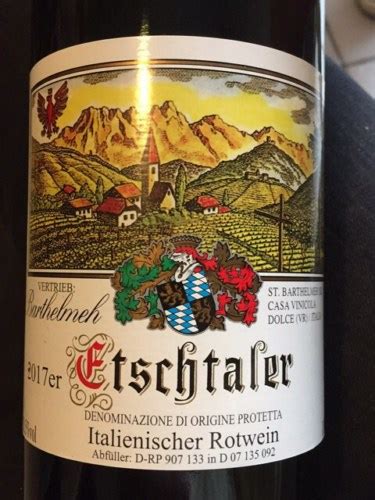 St Barthelmeh Etschtaler Italienischer Rotwein Vivino US