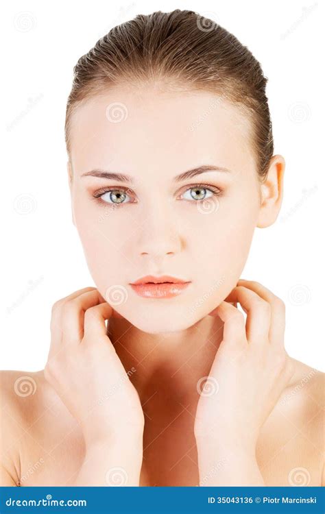 Attractive Naked Woman S Face Closeup Stock Photo Image Of