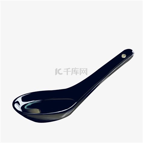 陶瓷黑色勺子插图素材图片免费下载 千库网