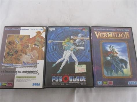 やや傷や汚れあり同梱可中古品 ゲーム SEGA メガドライブ MDソフト サイオブレード VERMILION 等 3点 グッズセットの