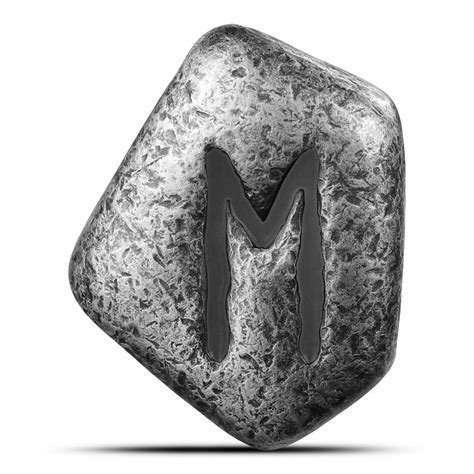 1 Oz Antique Germania Mint Ehwaz Rune Cast Silver Bar Numbered L JM