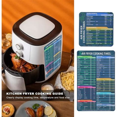 Tableau Des Temps de Cuisson pour Friteuse à Air 2 Feuilles de Triche