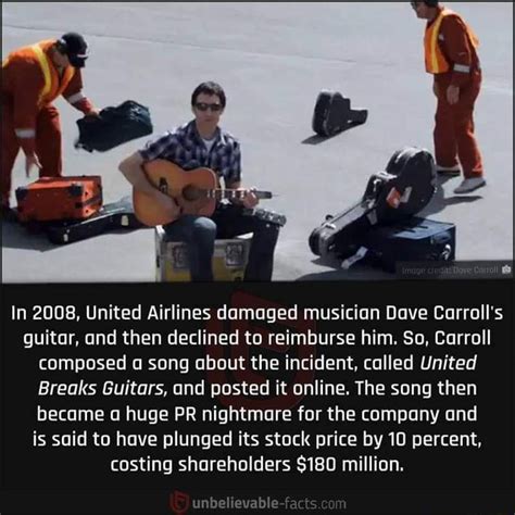 In 2008 United Airlines Damaged Musician Dave Carroll S Guitar And