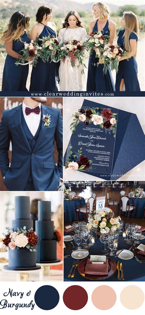 10 Popular Navy Blue Wedding Color Palette Ideas Wedding Color