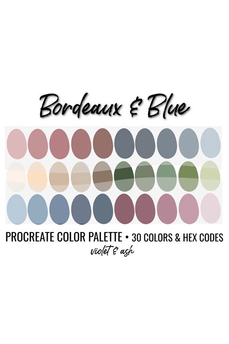 Burgundy Color Palette Bundle Procreate Color Palettes Etsy