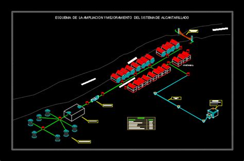 Plano Esquema Alcantarillado Y Agua Potable En DWG 419 56 KB