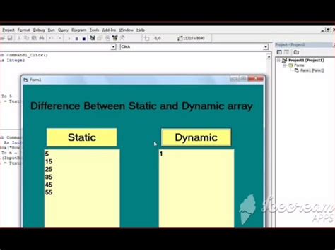 Difference Between STATIC And DYNAMIC Arrays By Practical Example VB 6