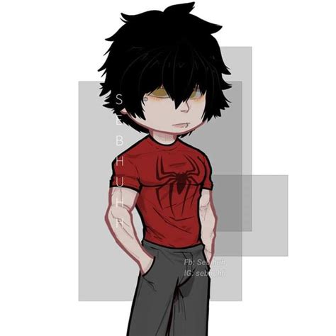 An Anime Character With Black Hair And Red Shirt