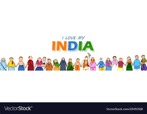 People Of Different Religion Showing Unity Vector Image