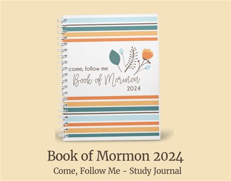 Come Follow Me Book Of Mormon 2024 LDS Scripture Study Journal For Come