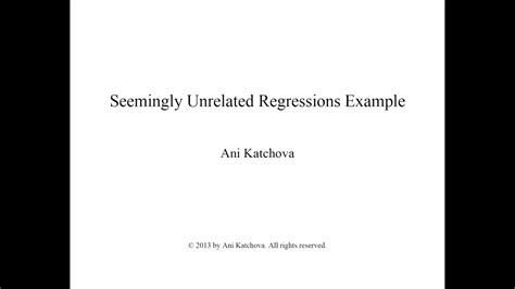seemingly unrelated regressions example youtube