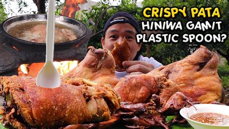 CRISPY PATA PLASTIC SPOON ANG PANGHIWA CRISPY ULO NG BABOY ALAGANG