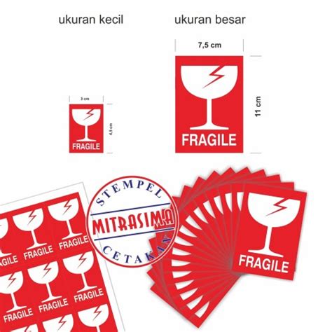Jual Sticker Fragile Ukuran Besar Jakarta Barat Mitrasima Stempel