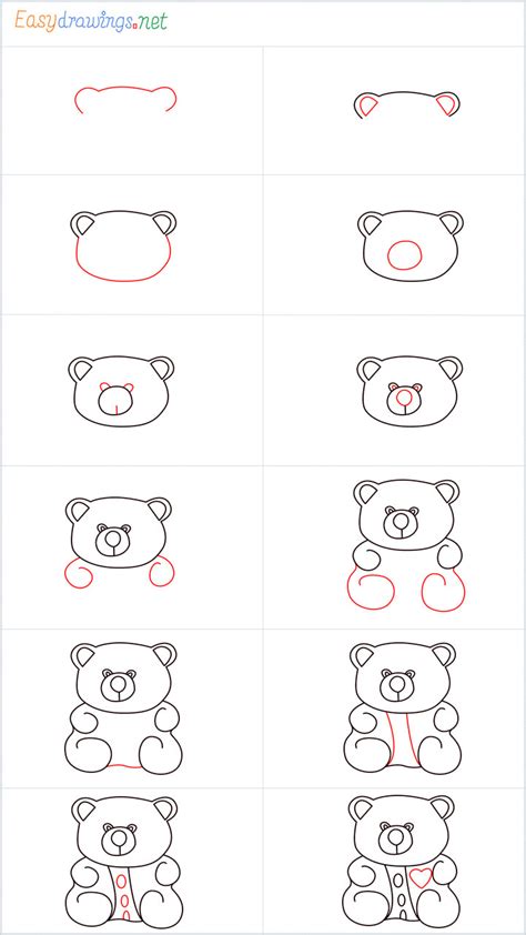 How To Draw A Cute Teddy Bear Step By Step