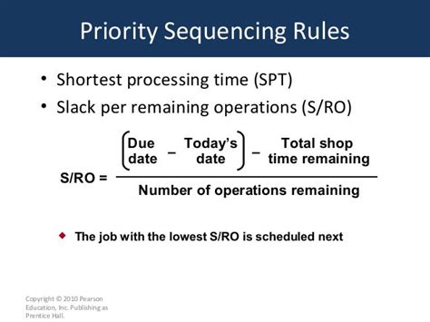 scheduling and sequencing