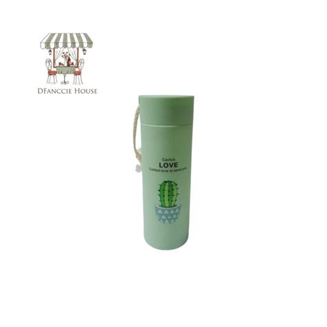 Dfanccie Botol Kaktus Tumbler Botol Minum Kaca Unik Motif Kaktus Bottle