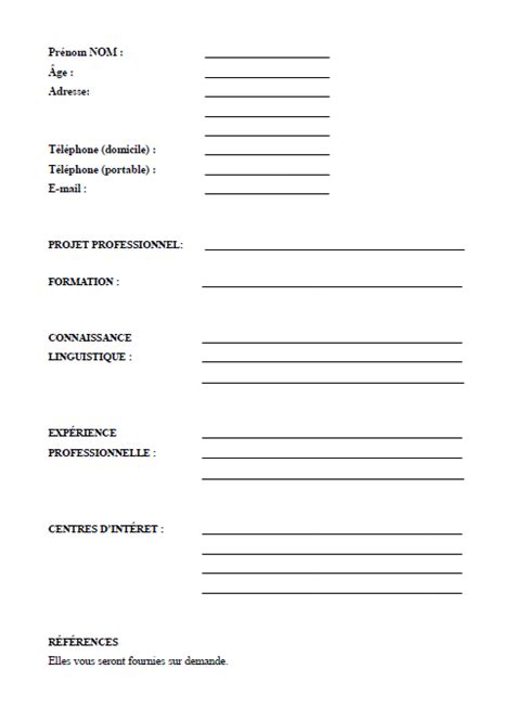 Écrire un CV curriculum vitae Diagram Quizlet
