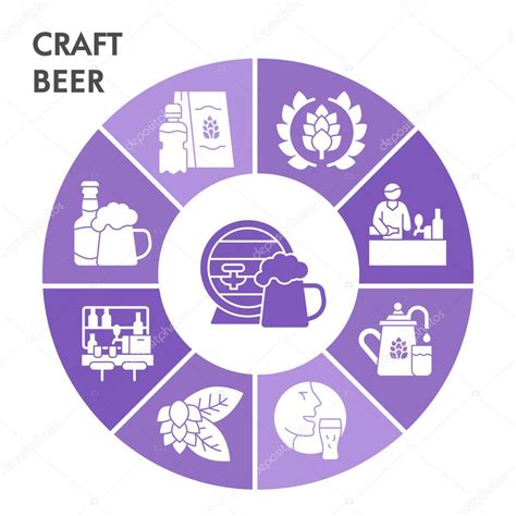 Moderna cerveza artesanal Plantilla de diseño infográfico con iconos