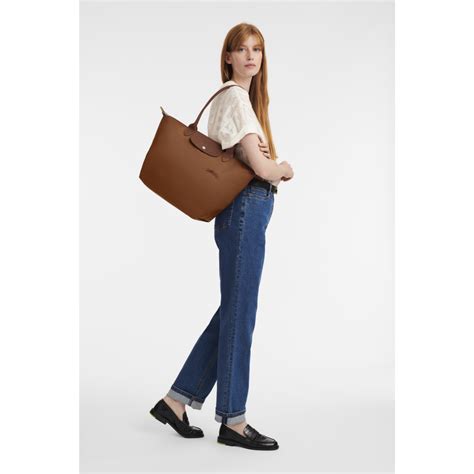 Buy Longchamp Le Pliage Green L Tote Bag Cognac In UAE
