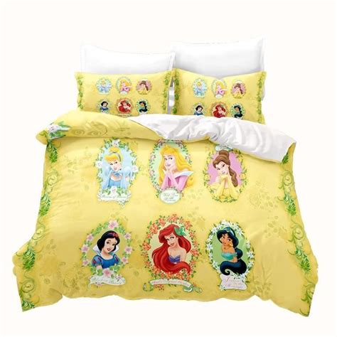 Housse de couette 220x240cm Dessin animé Raiponce Cendrillon Avec 2
