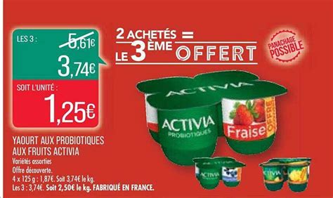 Promo Yaourt Aux Probiotiques Aux Fruits Activia Chez Match ICatalogue Fr