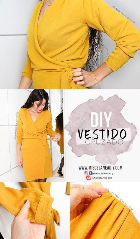 Diy Sewing Vestido Cruzado Tipo Bata Wrap Dress Vestidos Cruzados