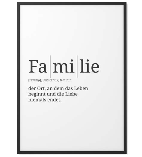 Definition Familie Format wählbar Premium Spruch Poster Etsy