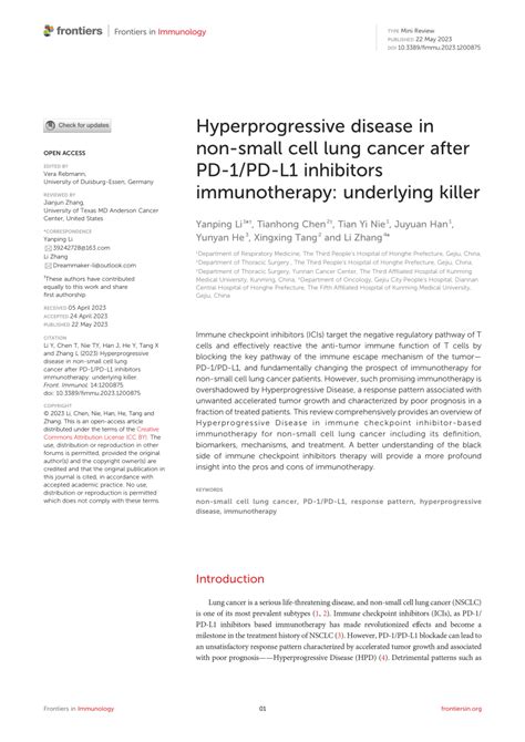 PDF Hyperprogressive Disease In Non Small Cell Lung Cancer After PD 1