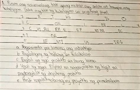 A Punan Ang Nawawalang Titik Upang Mabvo Ang StudyX