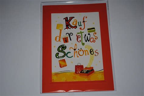 Geburtstagskarte A5 3D Orange Kauf dir etwas Schönes Umschlag