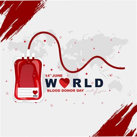 Premium Vector World Blood Donor Day June 14th Greeting Card Or