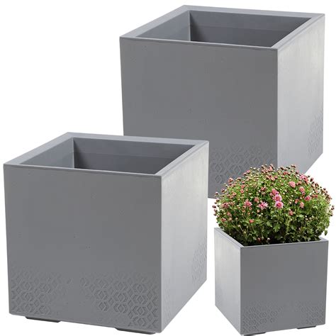 2X KWIETNIK DONICA SKRZYNIA DONICZKA MISA TARAS OGRÓD SZARY KARO