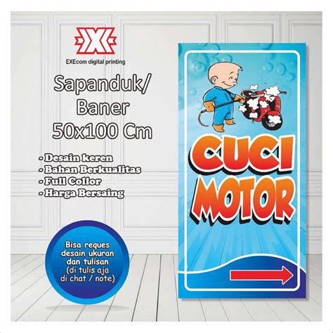 Jual TERLARIS SPANDUK BANNER CUCI STEAM MOTOR SPANDUK BANNER CUSTOM