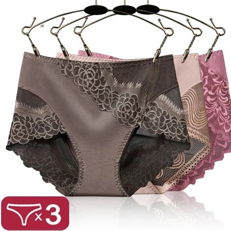 Bragas Sexys De Encaje Para Mujer Ropa Interior De Cintura Media