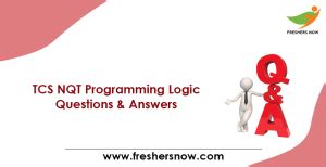 TCS NQT Programming Logic Questions Answers PDF