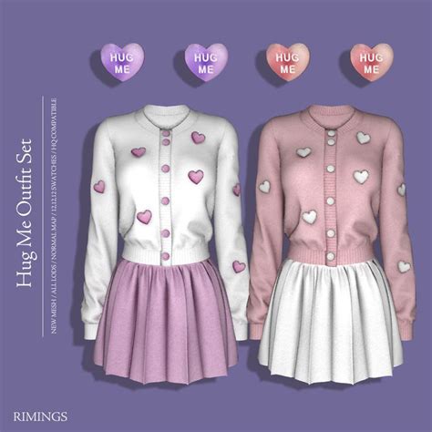 Rimings Hug Me Outfit Set Rimings Outfit Set Outfits Sims Dresses