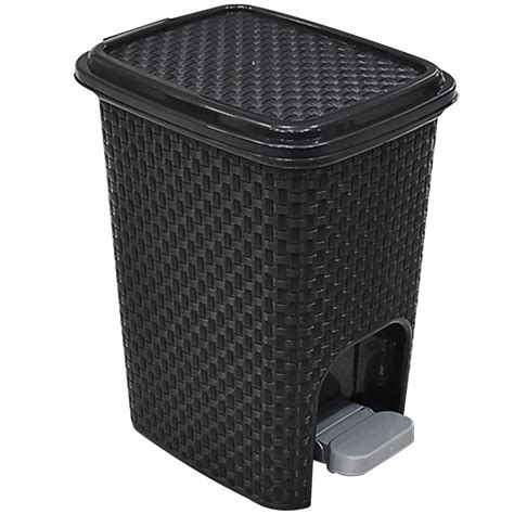 Lixeira Rattan Preta Pedal 7 Litros Arqplast Shopee Brasil