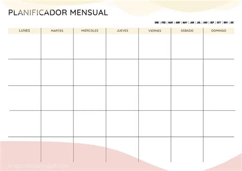 Planificador Mensual Para Imprimir