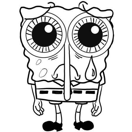 How To Draw Depressed And Crying Spongebob Squarepants Drawing With