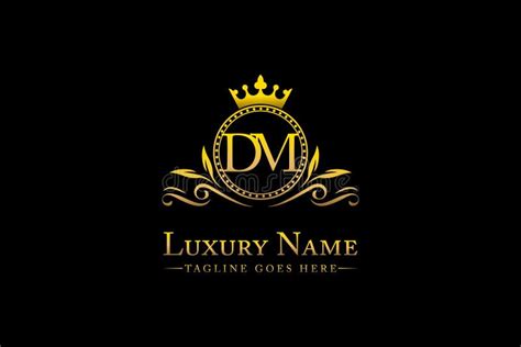 Royal Luxury Letter DM Or MD King With Gold Crest Crown Logo Collection