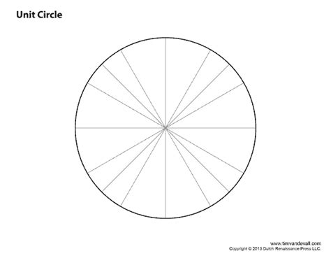 Blank Unit Circle Chart Printable Fill In The Unit Circle Worksheet