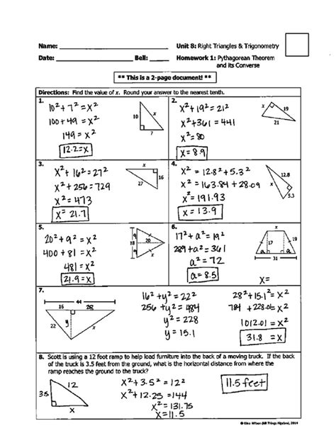 Converse Of Pythagorean Theorem Worksheet Math Monks Worksheets Library